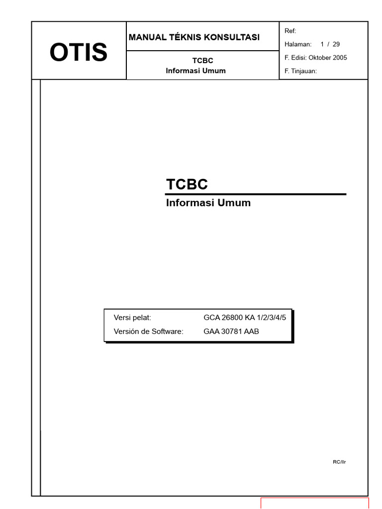 Otis TCBC Informasi Umum | PDF