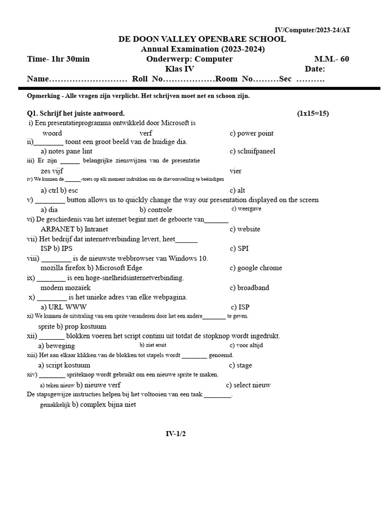 Klas 4 Computer Termijn 2 | PDF