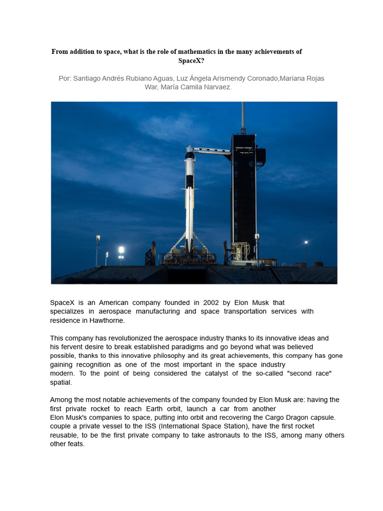 The Mathematics of SpaceX | PDF | Orbit | Outer Space