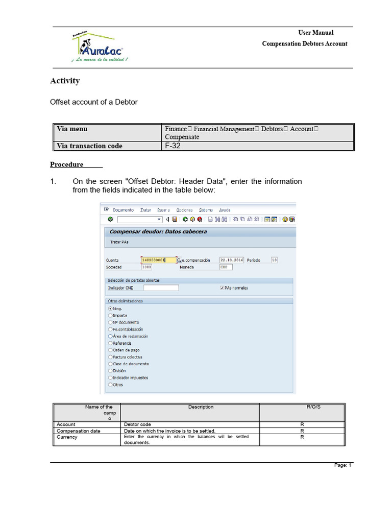 F-32 Offset Accounts of Debtors | PDF | Debits And Credits