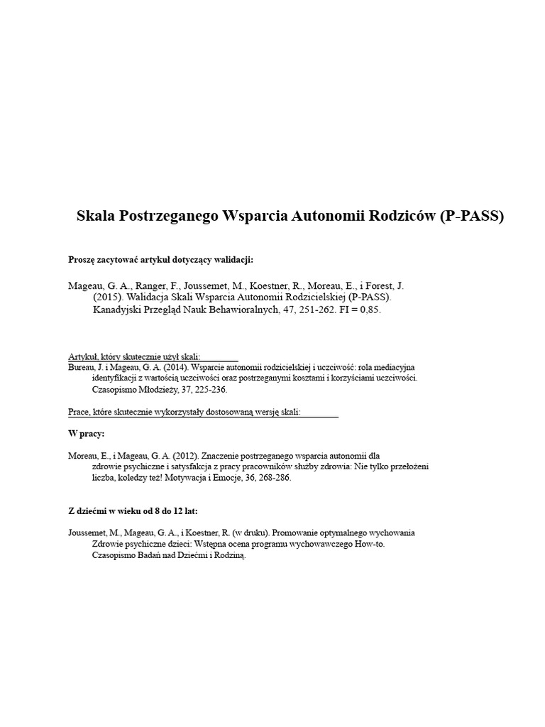 SKALA PAS P-PASS - 24pozycji | PDF