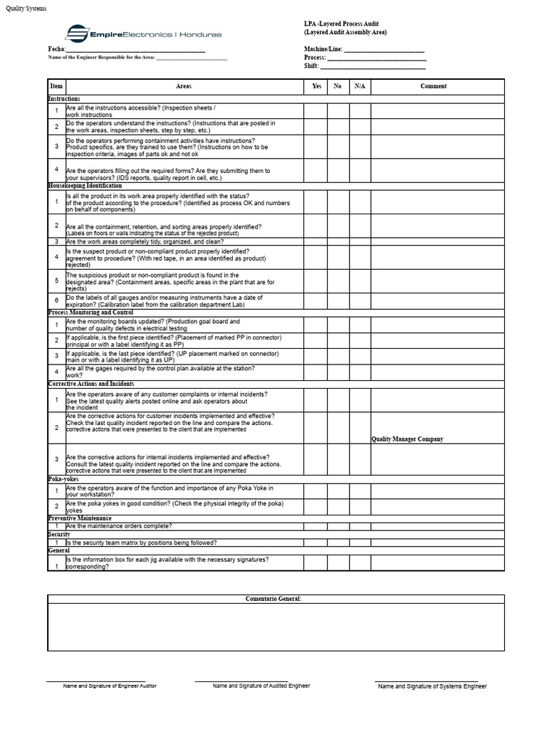 LPA Format Assembly Rev. 10 | PDF | Calibration | Quality Management System