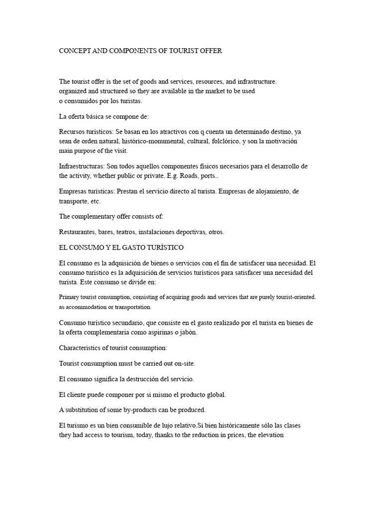 Concept and Components of Tourist Offer | PDF | Hotel | Turismo