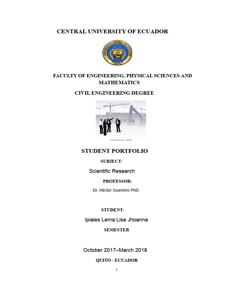 Civil Engineering Student Portfolio Guide | PDF | Teachers | Methodology