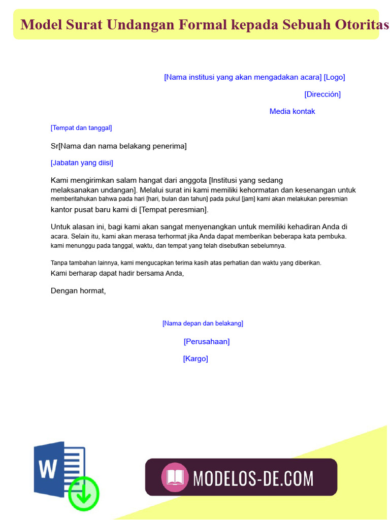 Surat Undangan Formal Peresmian Kantor | PDF