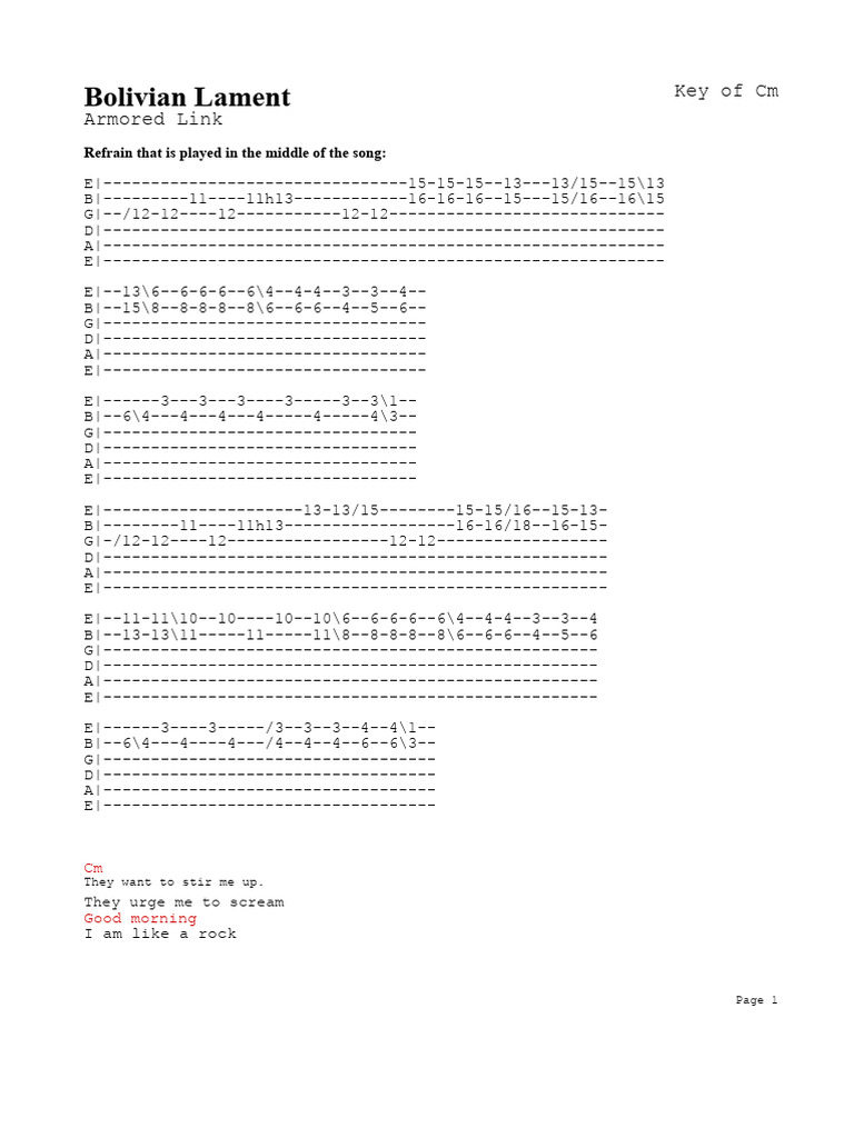 Bolivian Lament | PDF