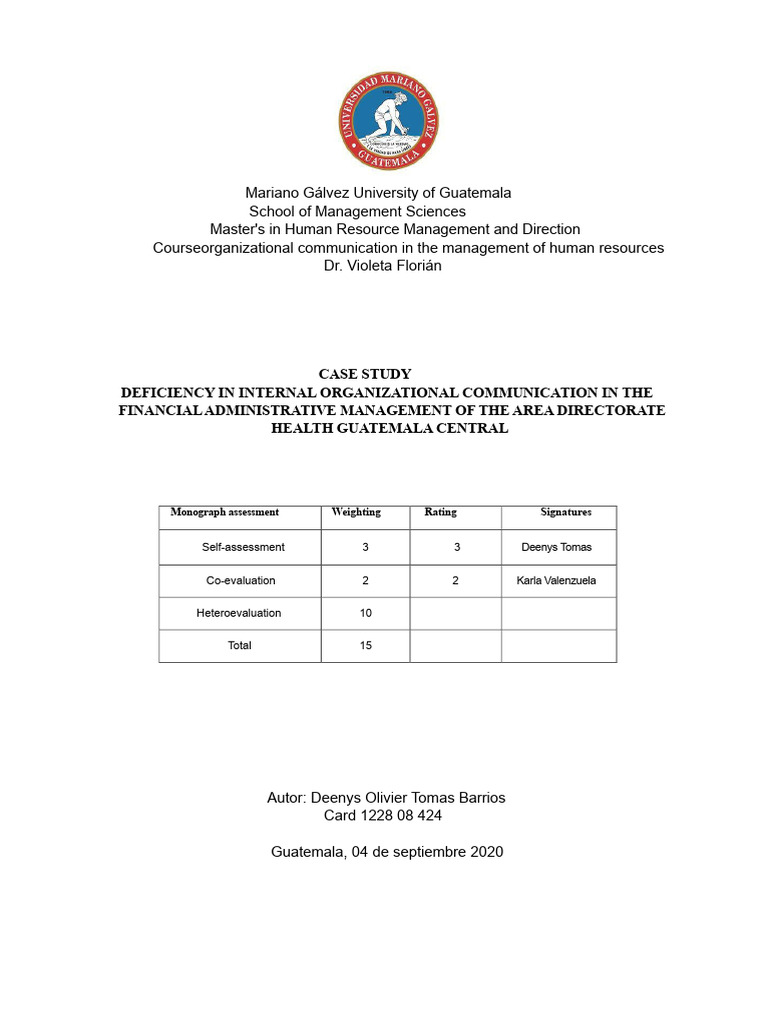 Case Study Organizational Communication | PDF | Communication | Payments