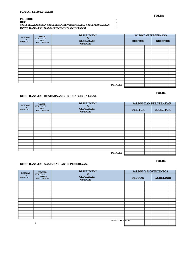 Format Buku Besar 2022-Ii | PDF