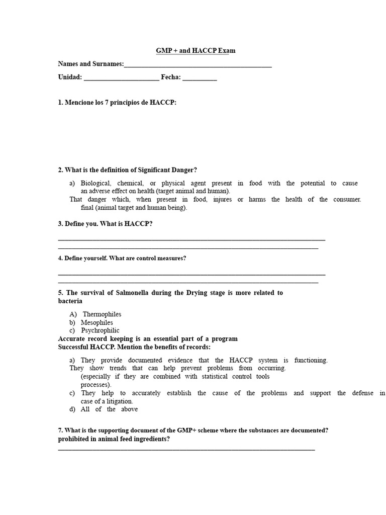 Gmp Exam | PDF | Hazards