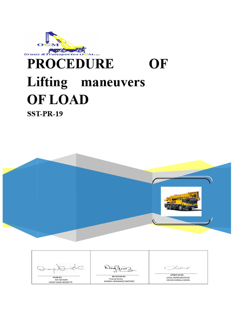 Sst-pr-19 Lifting Procedure | PDF | Crane (Machine) | Elevator