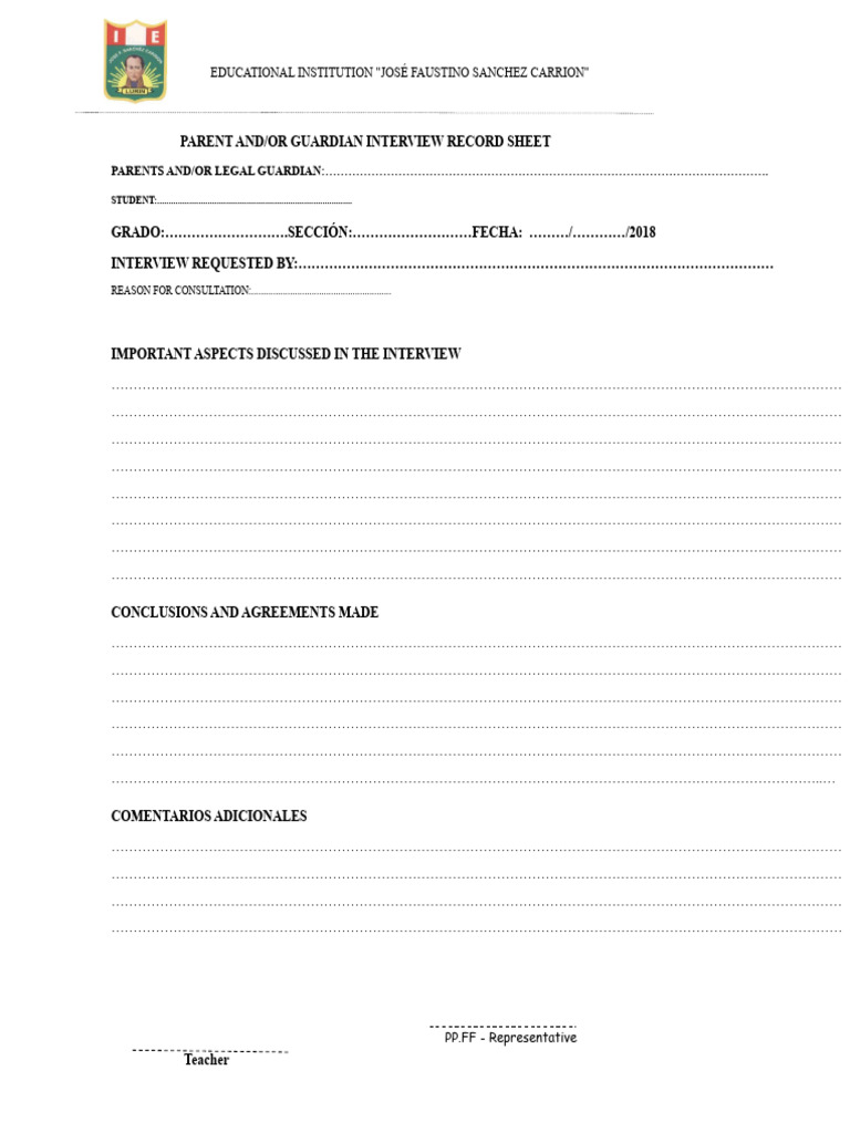 Parent and Guardian Attention Sheets | PDF