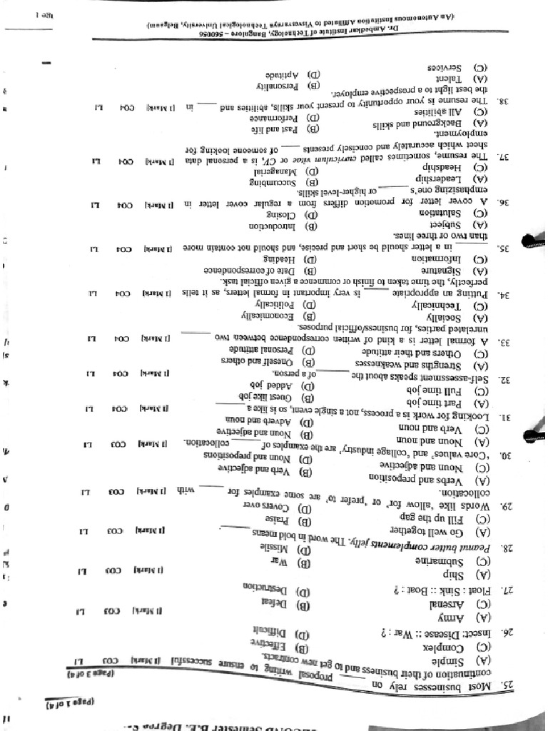 2nd-Sem-1st Year Papers | PDF
