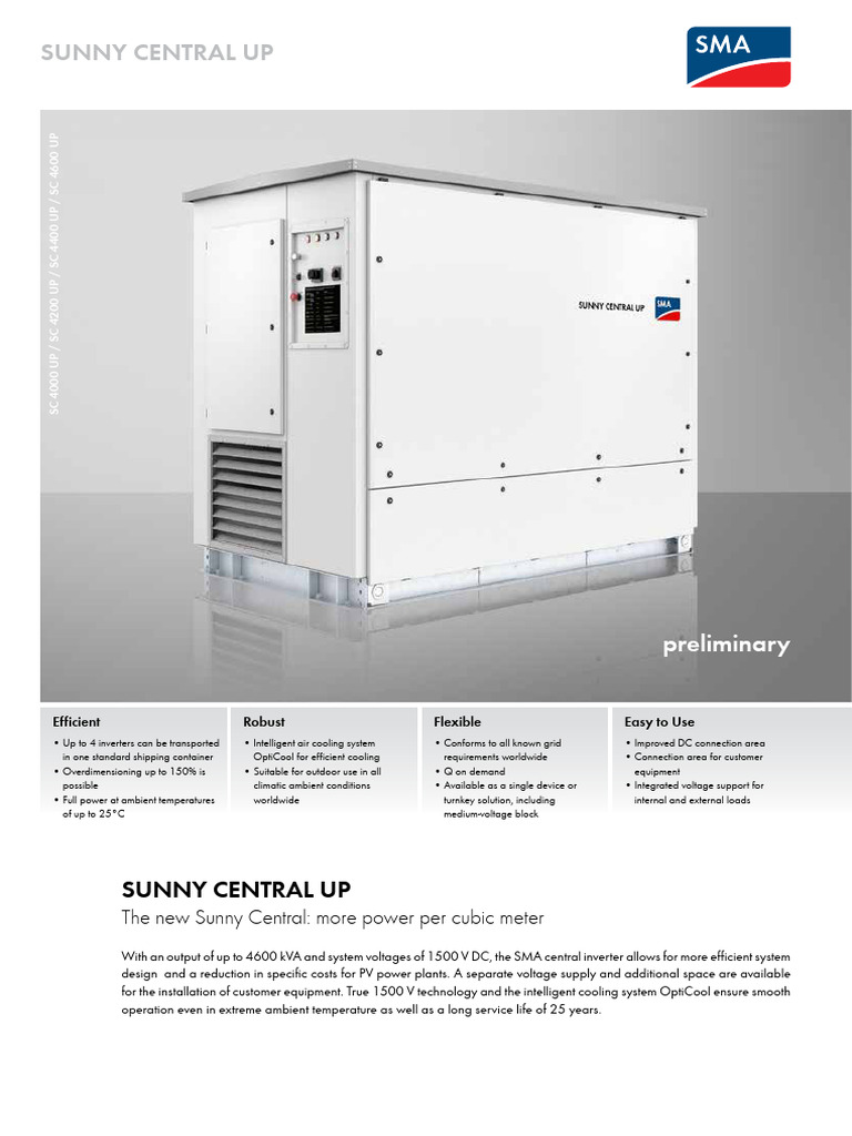SMA Sunny Central UP Inverter Overview | PDF | Power Inverter | Electricity