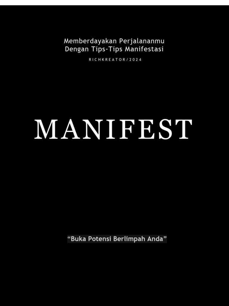 Ebook Manifest by Rich Kreator 2024 | PDF