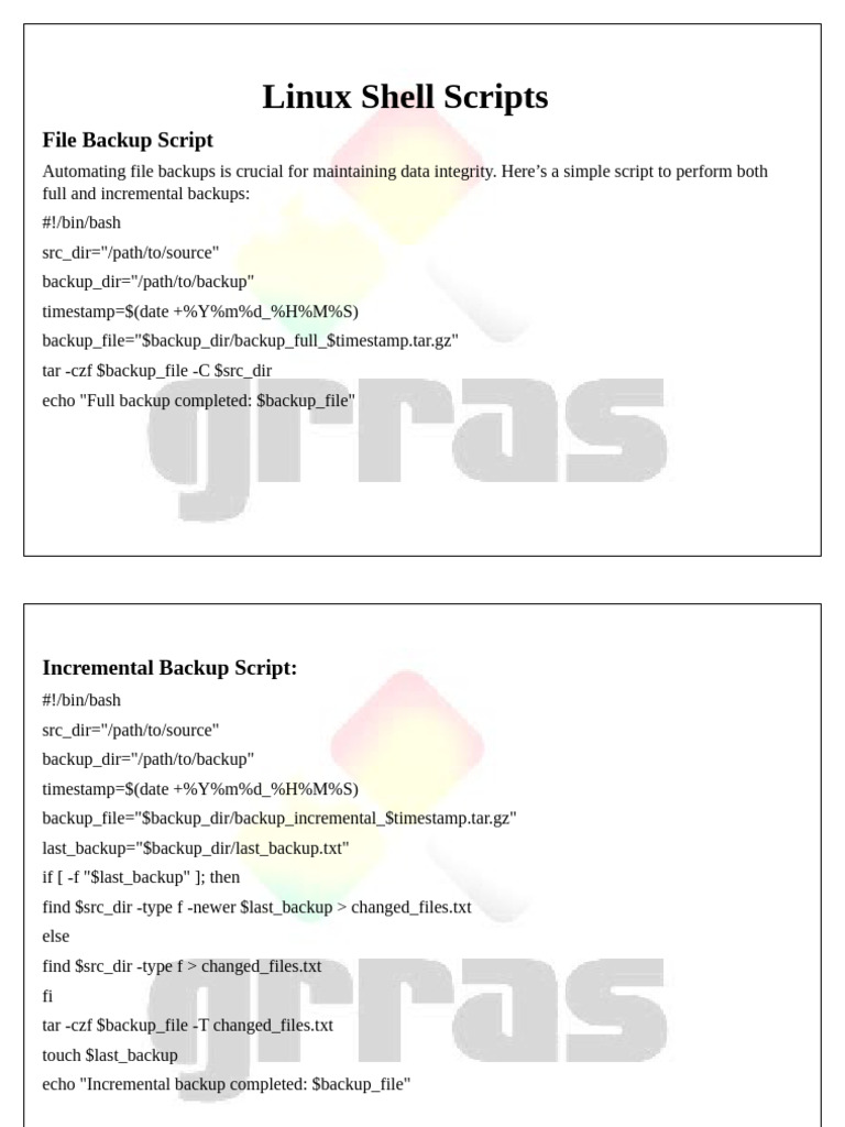 Linux Shell Scripting | PDF | Backup | Software