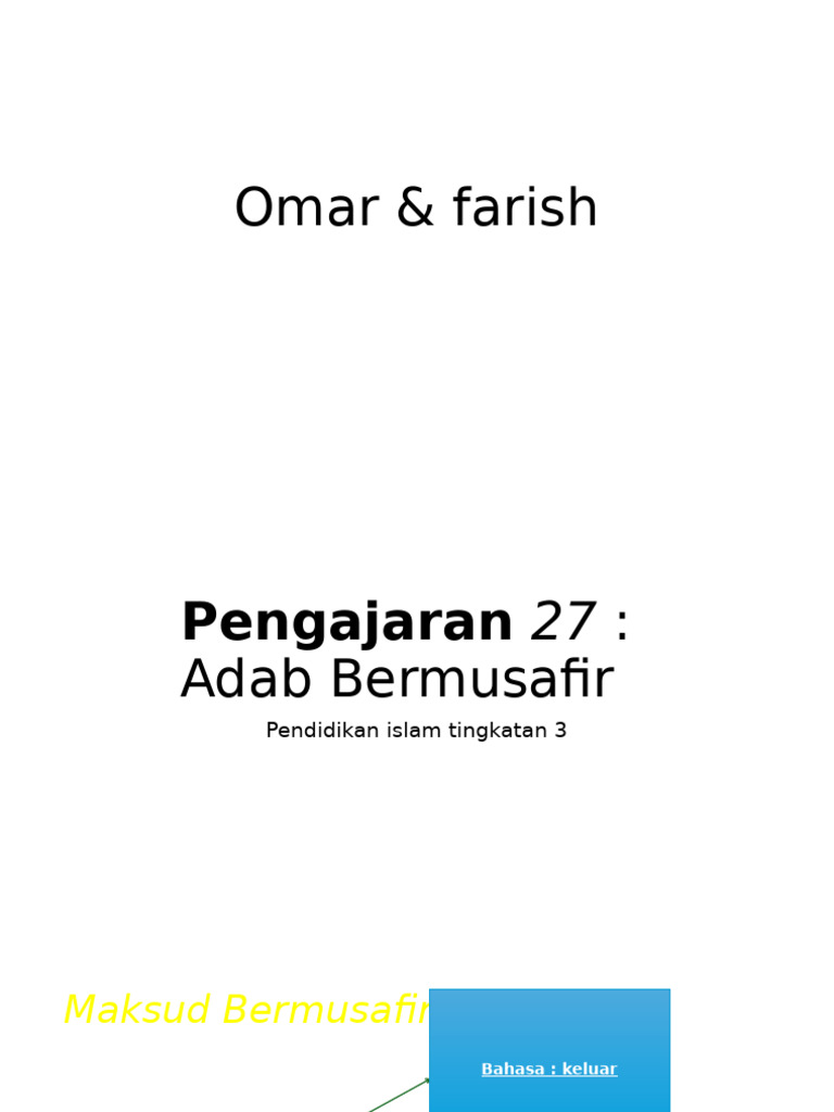 ADAB BERMUSAFIR 3EF | PDF