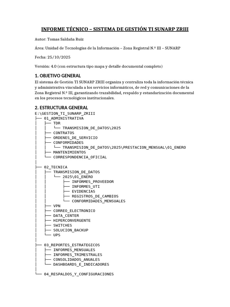 Informe Tecnico Con Mapa Estructural Sunarp Zriii | PDF ...