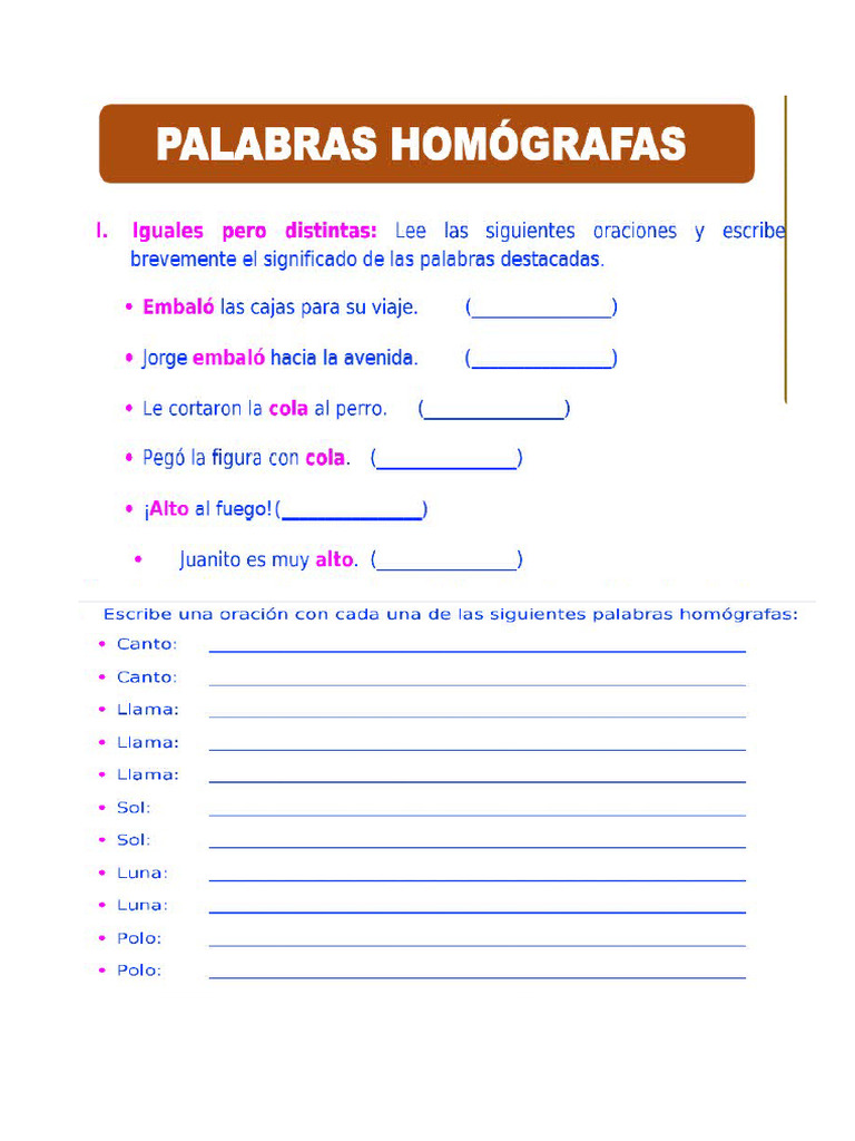 Homógrafos y Homófonos | PDF
