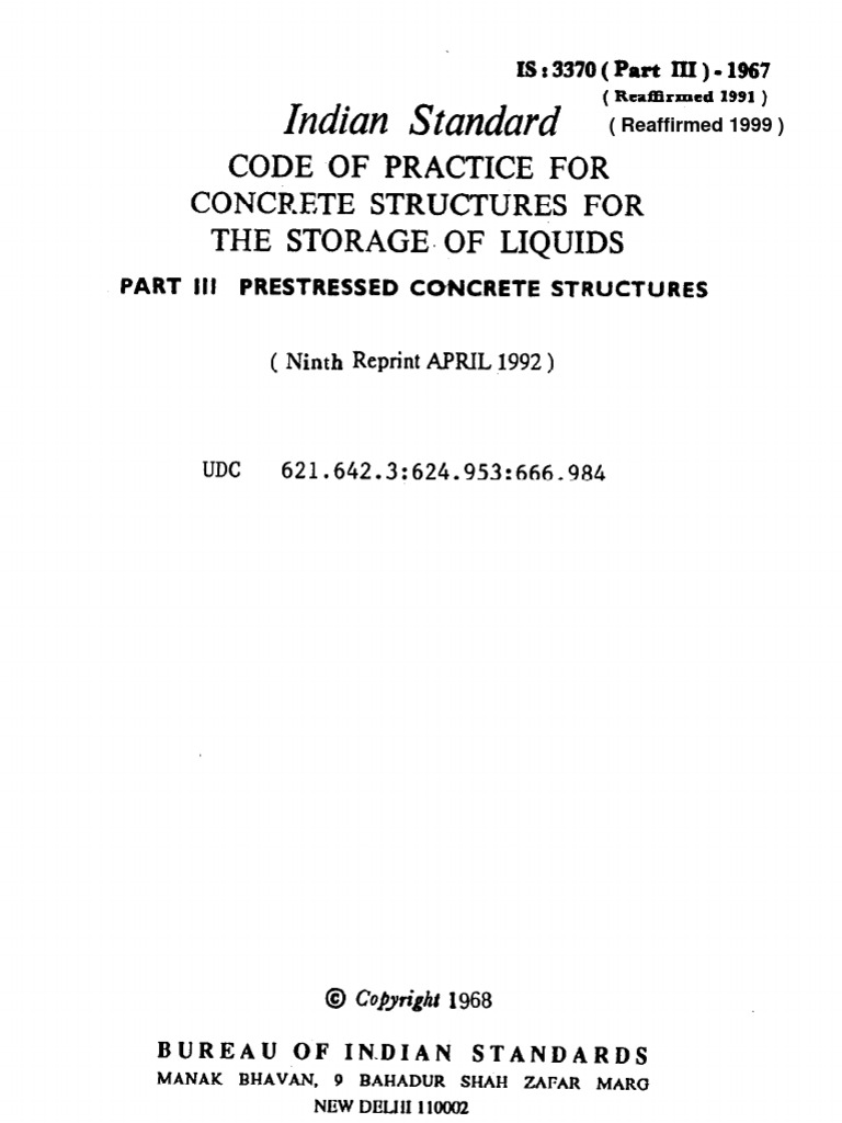 IS 3370 Part 3 | PDF | Technology & Engineering