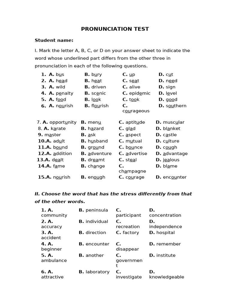 Pronunciation Test Advanced | PDF | Chess Theory | Chess