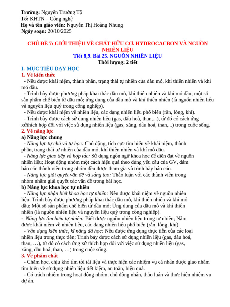 Khbd Hoa 9 Tuan 8,9 | PDF