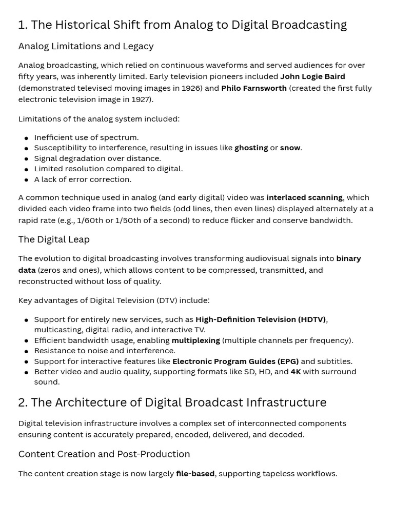 Transition to Digital Broadcasting Evolution | PDF | Digital Television ...
