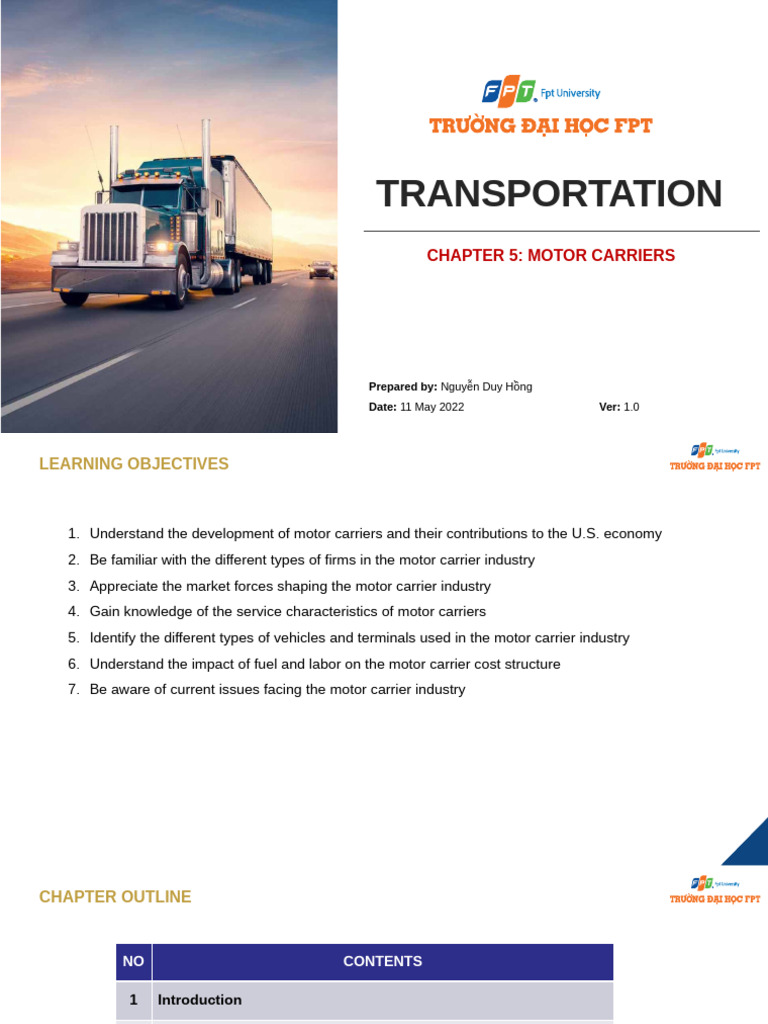 Motor Carriers: Industry Overview & Issues | PDF | Cargo | Transport
