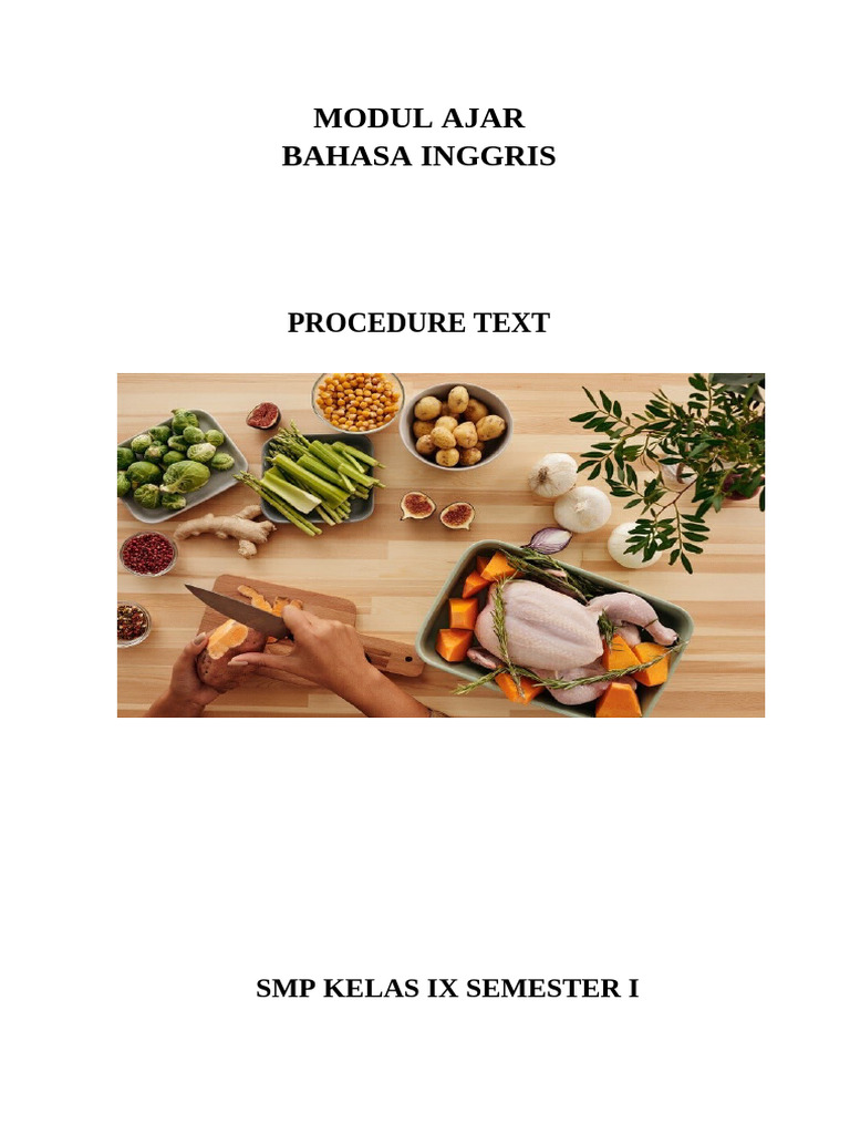 Modul Ajar B.inggris Kls 9 Procedure Text | PDF
