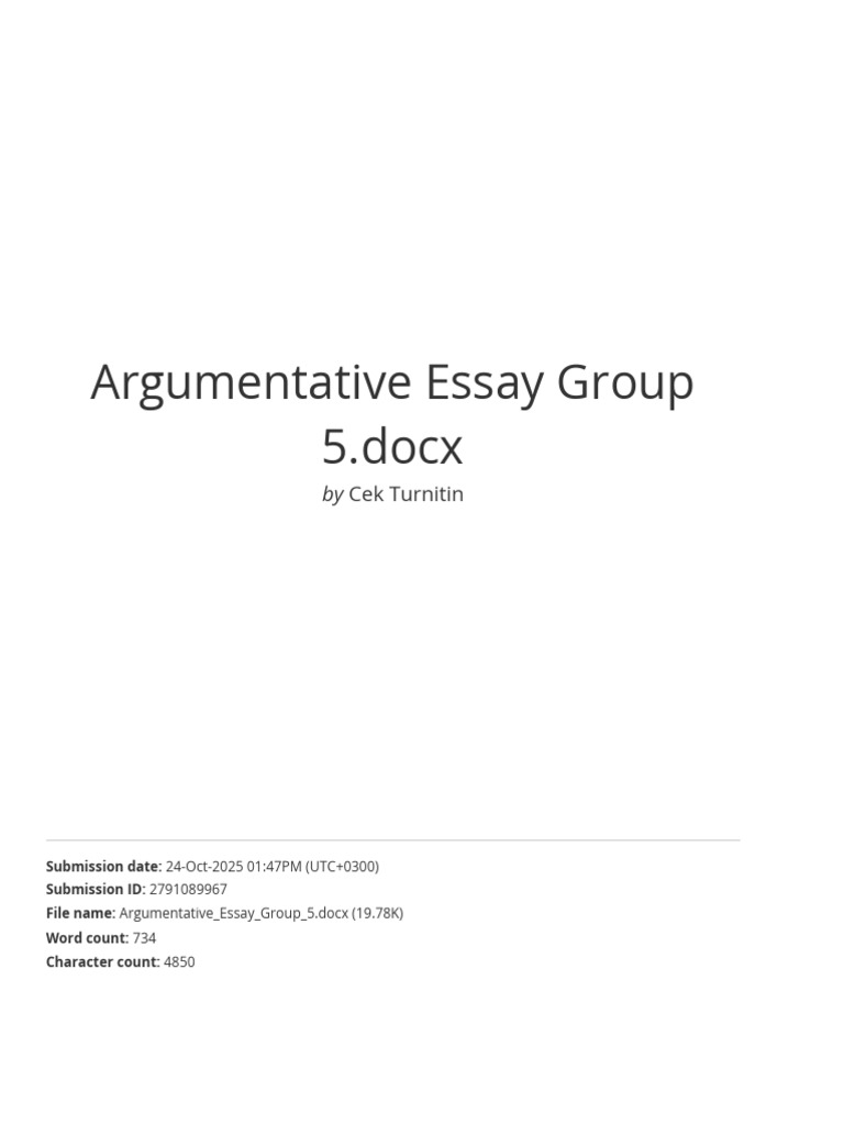 Argumentative Essay Group 5 | PDF