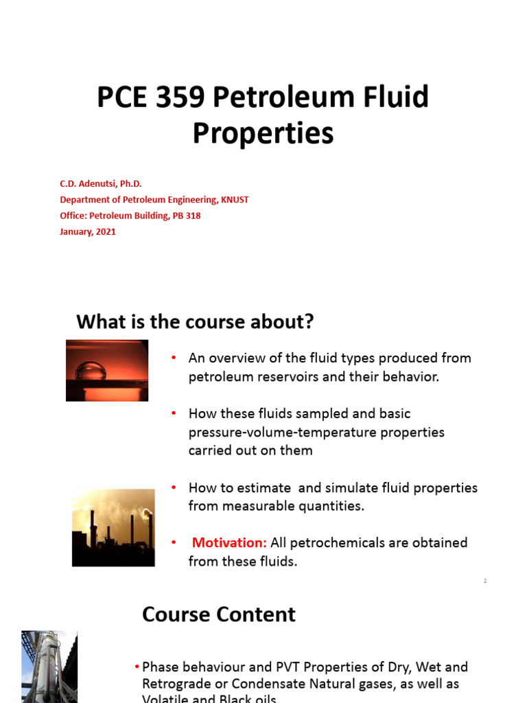 Petroleum Fluid Properties Course Overview | PDF | Petroleum Reservoir ...