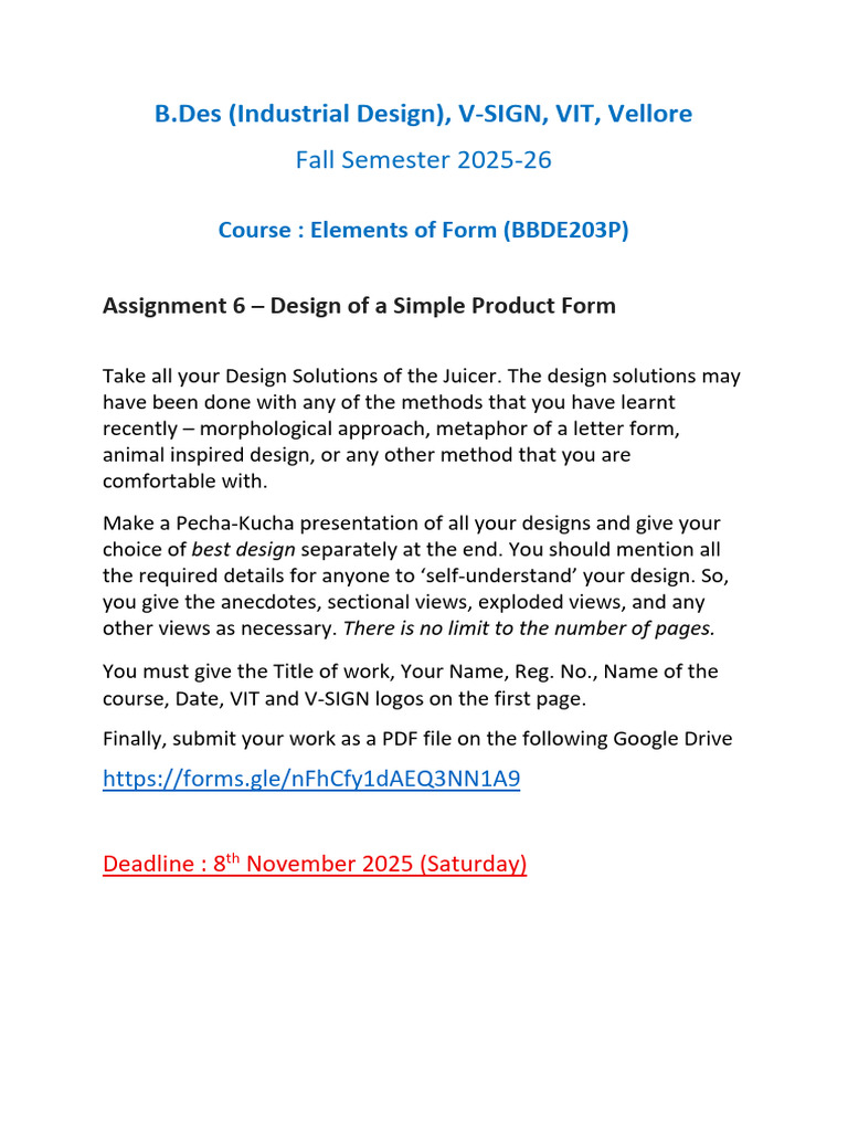Assignment 6 - Design of A Simple Product Form | PDF