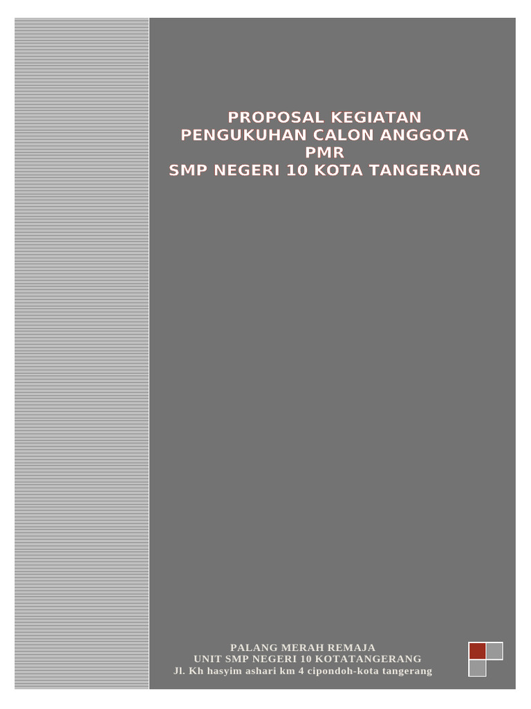 Pengukuhan Calon Anggota PMR SMPN 10 | PDF