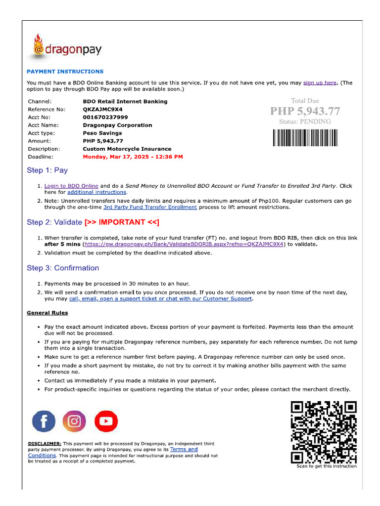 Instructions For Insure Shop Dragon Pay | PDF