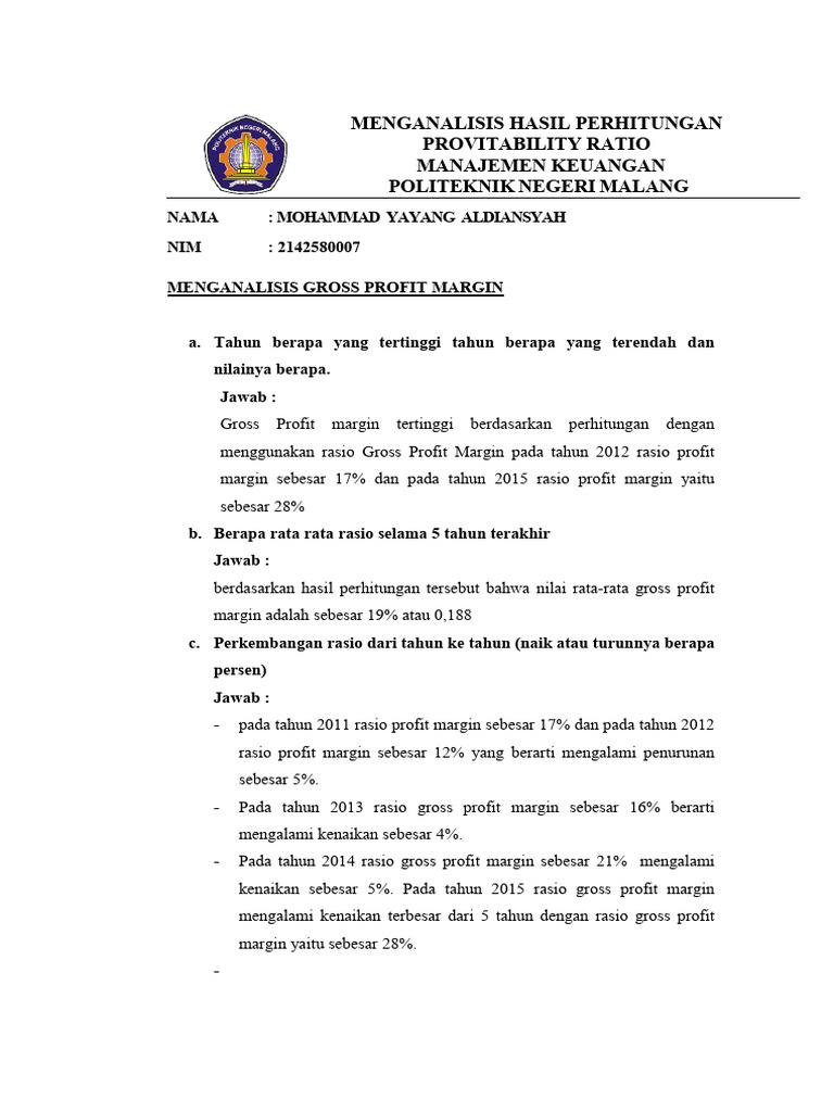 Gross Profit Margin | PDF