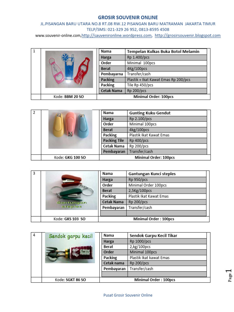 katalog souvenir pernikahan | PDF