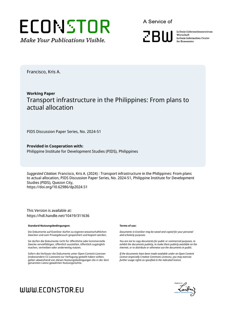 Transport Infrastructure in The Philippines | PDF | Infrastructure ...