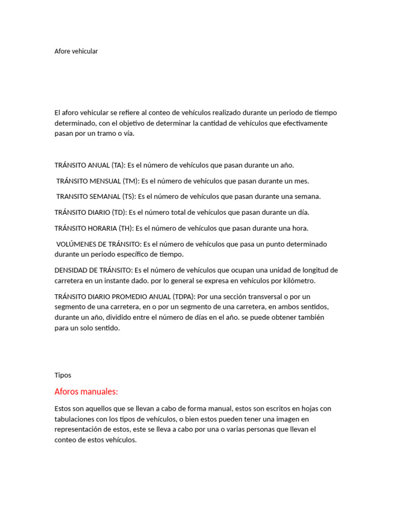 Qué es el aforo vehicular | PDF | Eje | Sensor