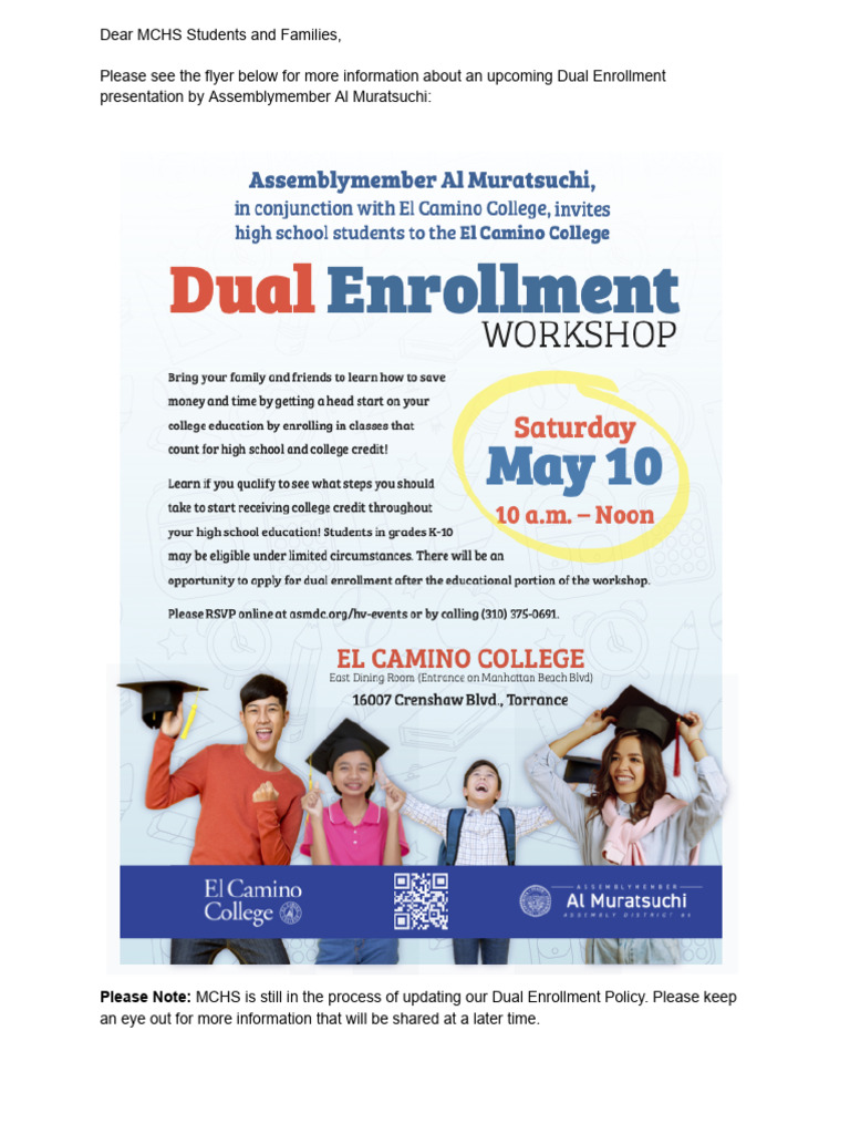 Dual Enrollment Info Session Announcement | PDF