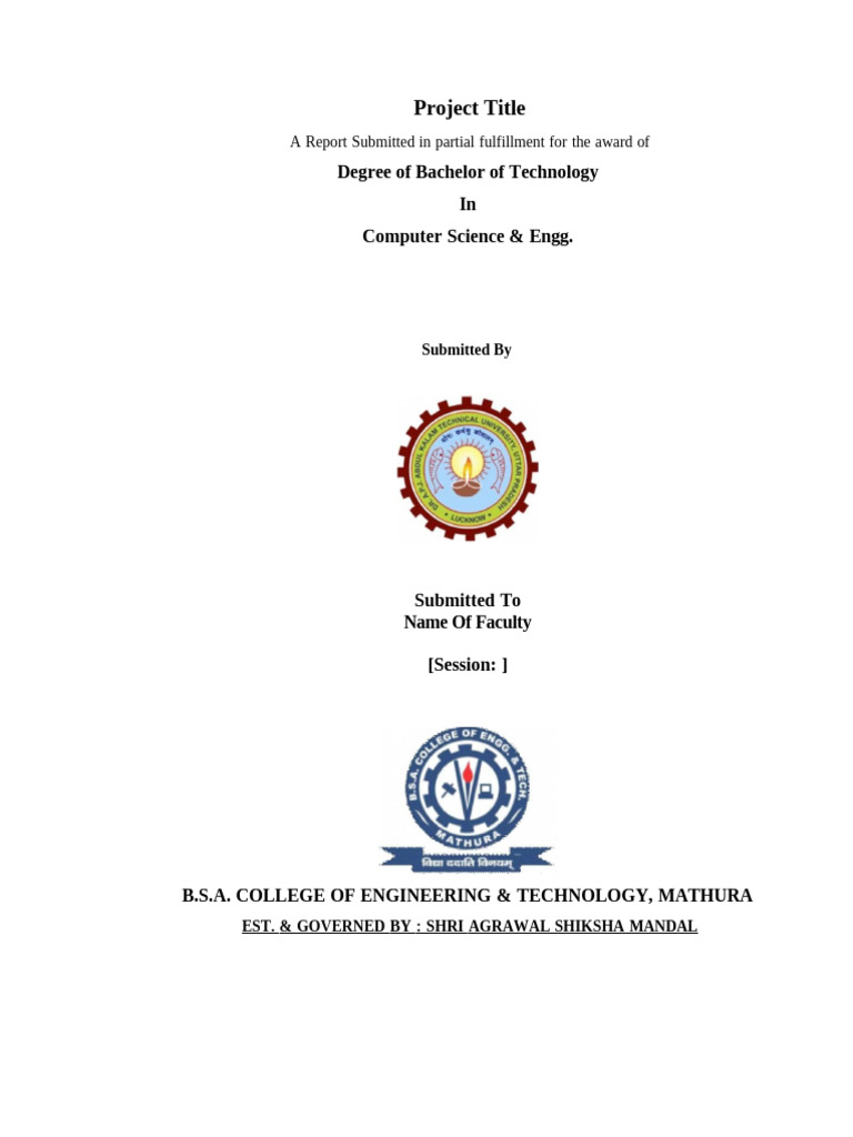 B.Tech Project Report in Computer Science | PDF