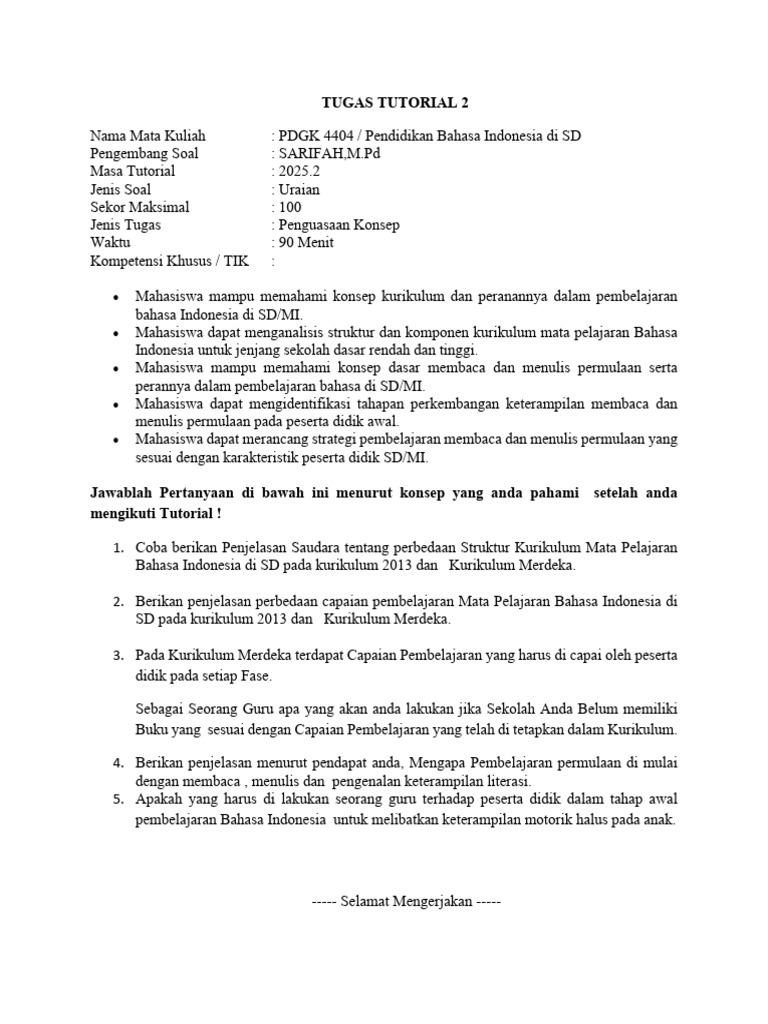 Tugas Tutorial 2(1) | PDF