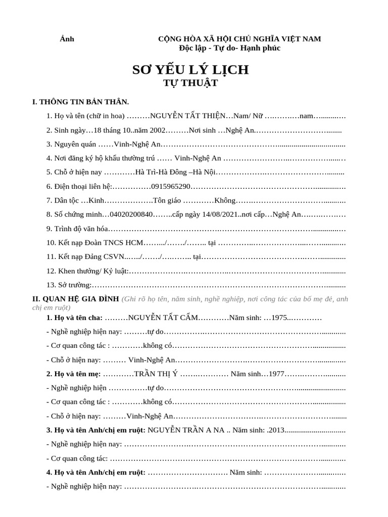 so yeu ly lich | PDF