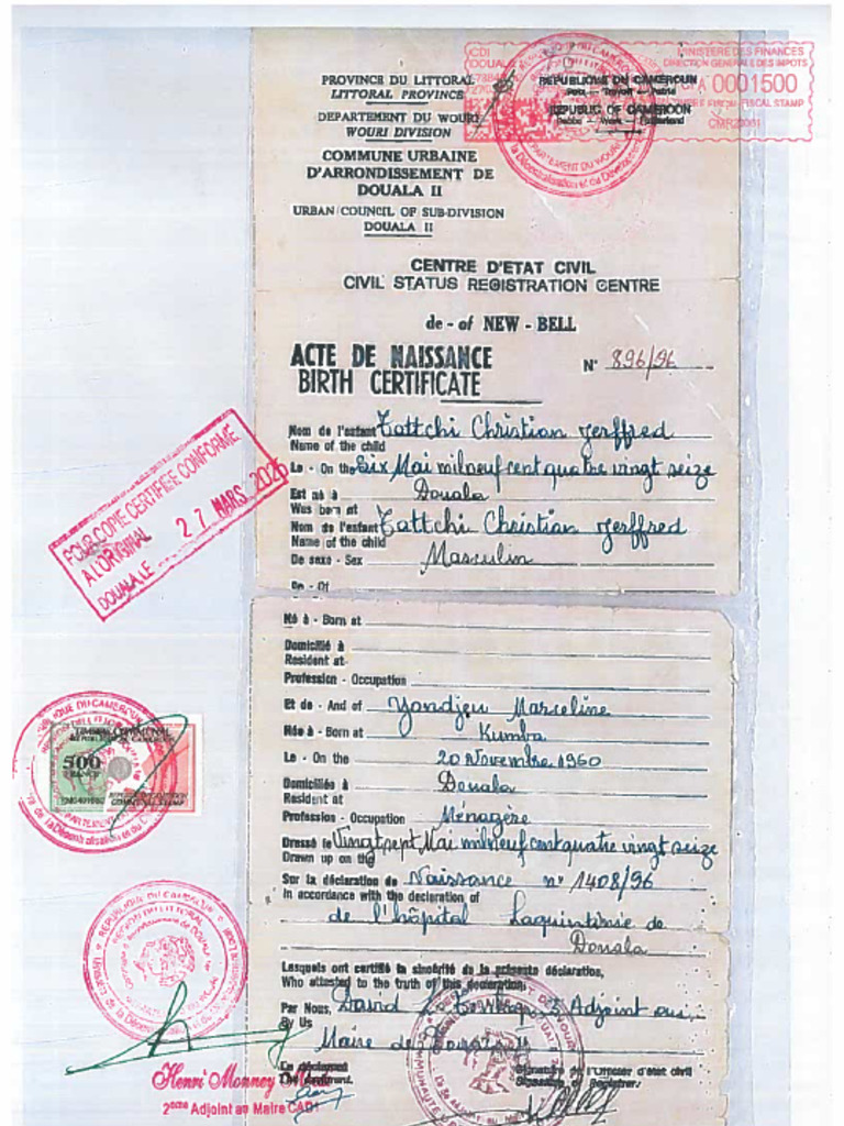 Acte de Naissance Tatchi | PDF