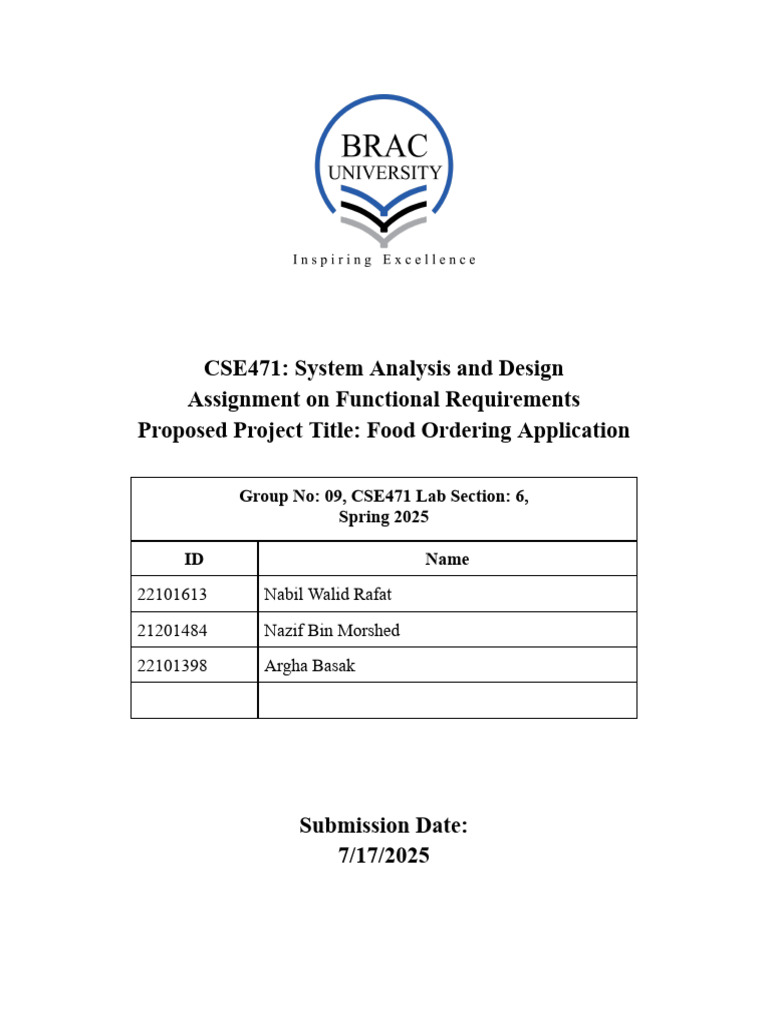 Food Ordering App Functional Requirements | PDF