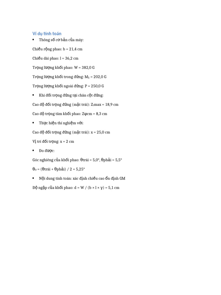 Vi Du Tinh Toan HYD201 | PDF