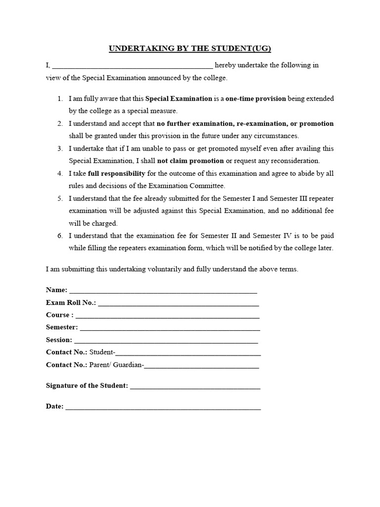 Undertaking Student | PDF