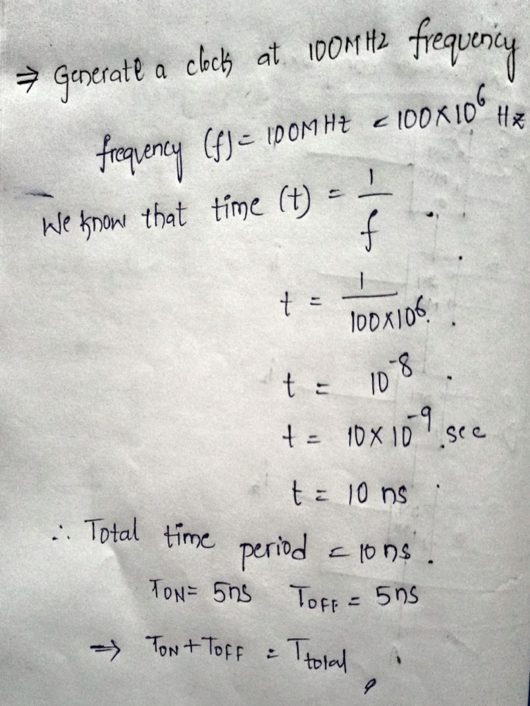 Generation of Clock at 100MHz Frequency-1 | PDF