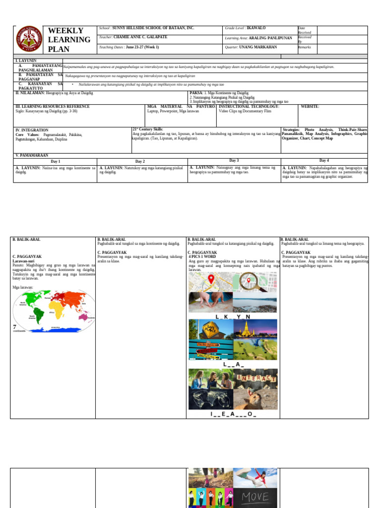 AP8 Q1 S.Y.-2025-2026 Learning-Plan | PDF