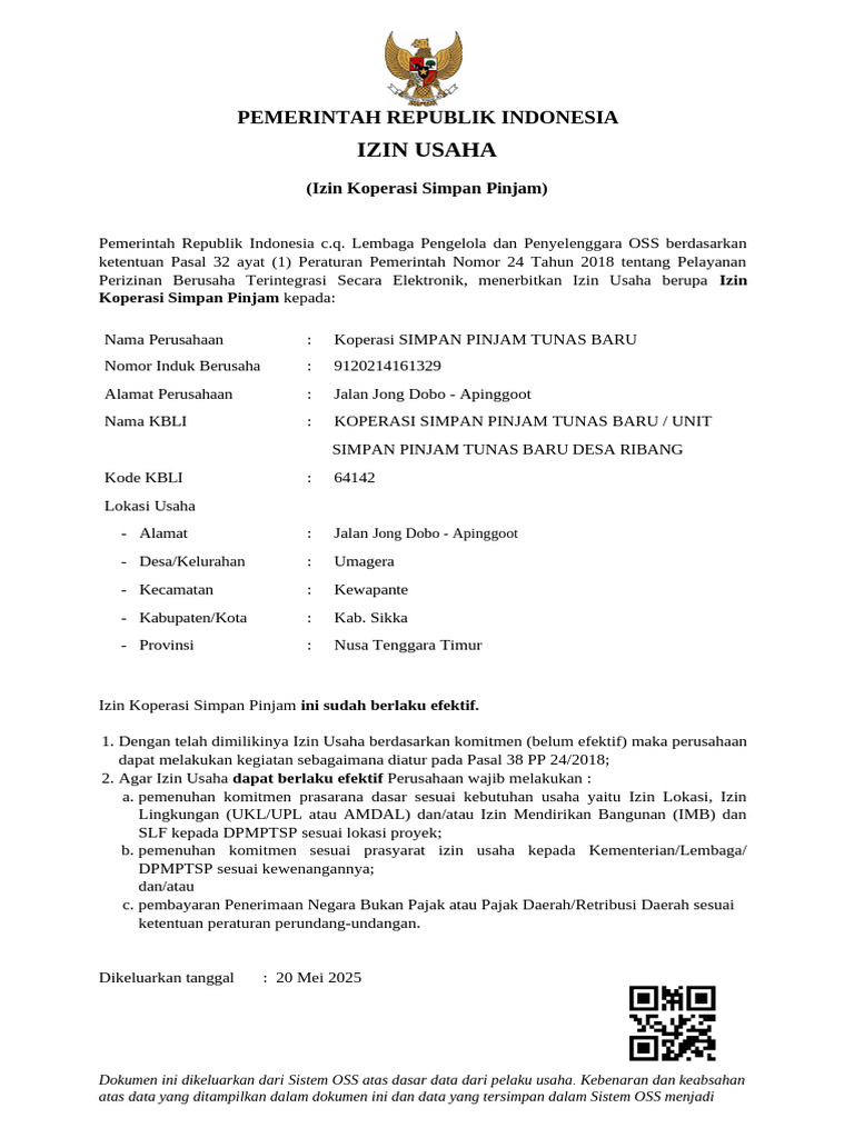 Surat Izin Usaha Simpan Pinjam Oss Step 2 | PDF