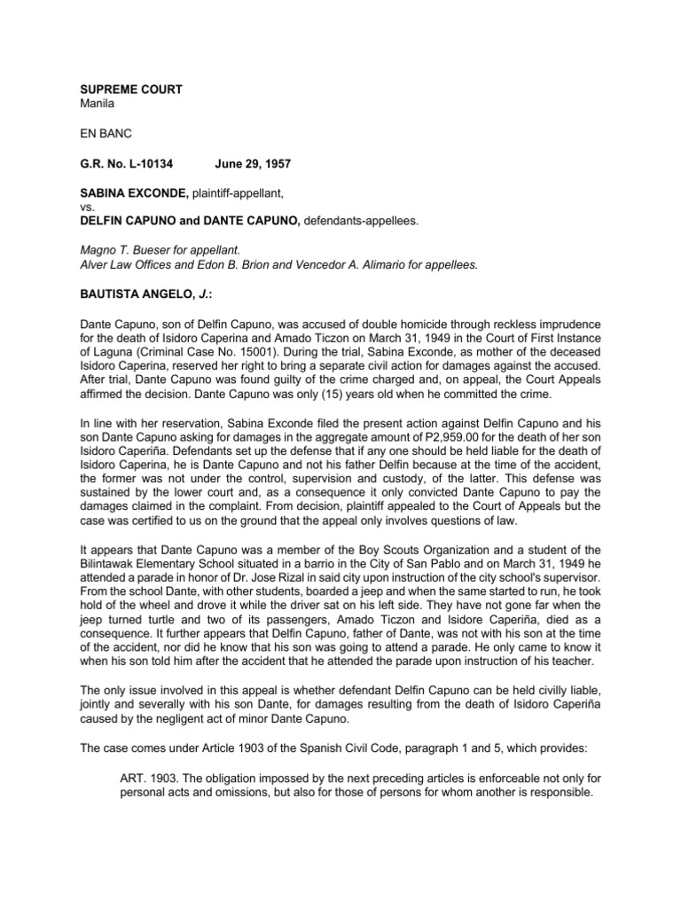 2. Exconde v. Capuno | PDF | Appeal | Negligence