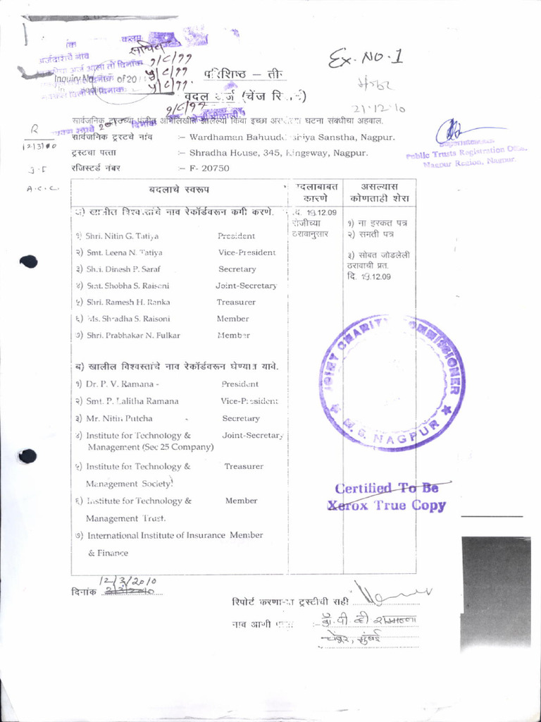 Trust Registration Document Summary | PDF